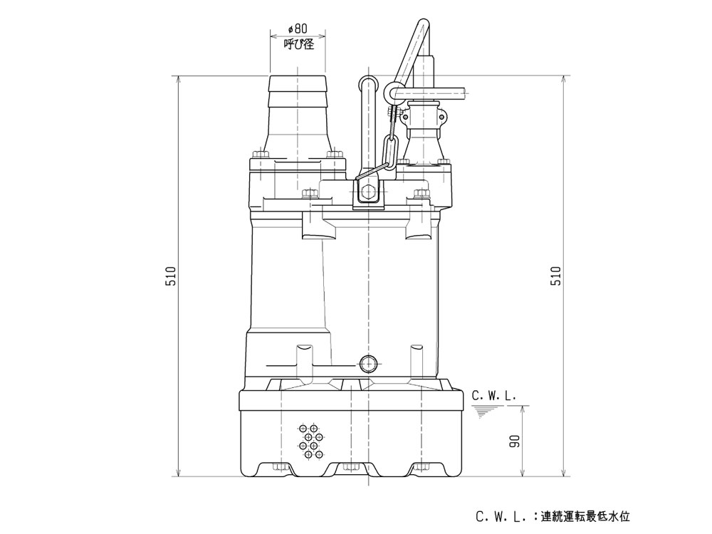 水中ポンプ 3インチ KTV2－37 200V 取扱商品｜奥村機械｜建設機械のレンタル・販売｜建設機械の総合レンタル